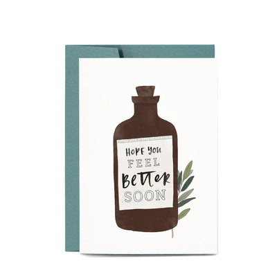Feel Better Soon Medicine Bottle Greeting Card – In The Daylight
